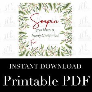 Soapin' You Have a Merry Christmas Gift Tag PDF Printable - Christmas ...
