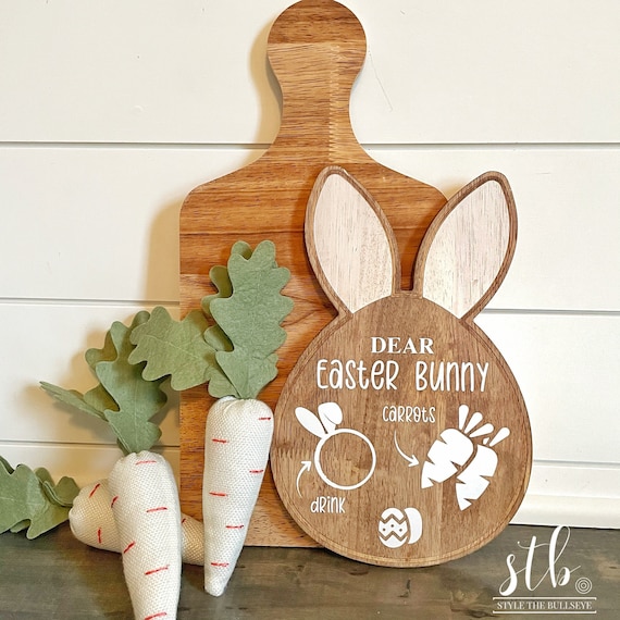 Dear Easter Bunny SVG Dear Easter Bunny Tray Dear Easter - Etsy