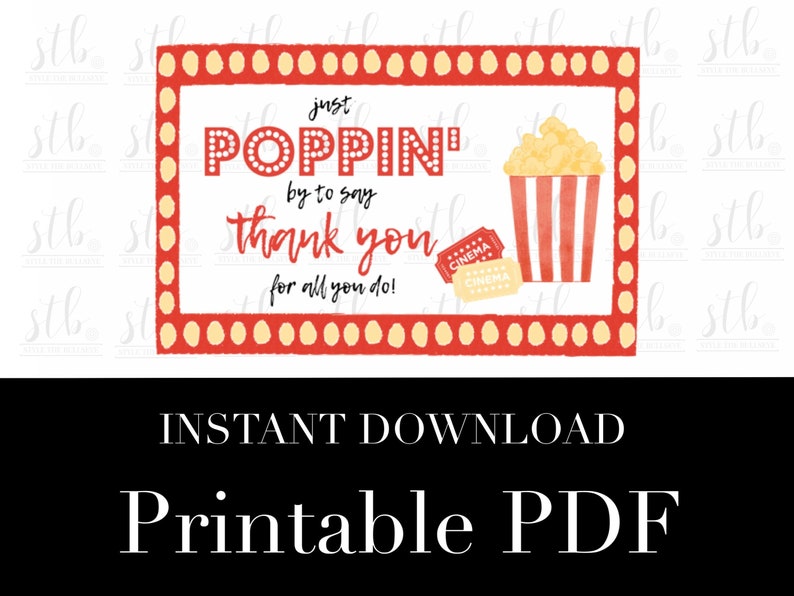 Just Poppin' by to Say Thank You for All You Do Printable - Etsy