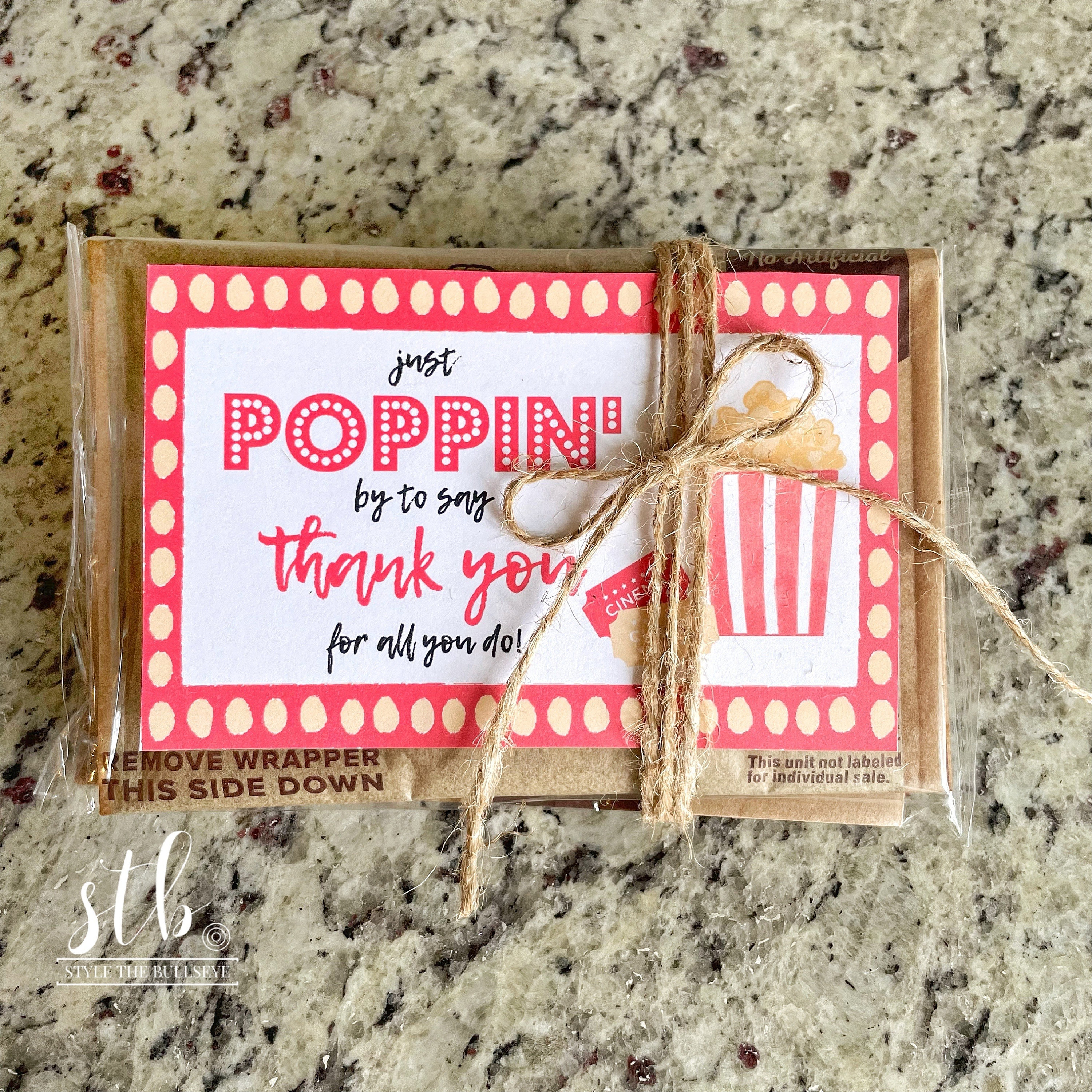 Just Poppin' by to Say Thank You for All You Do Printable Gift Tag ...