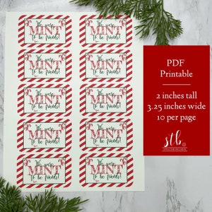 We Were MINT to Be Friends Gift Tag Printable PDF - Candy Gram ...