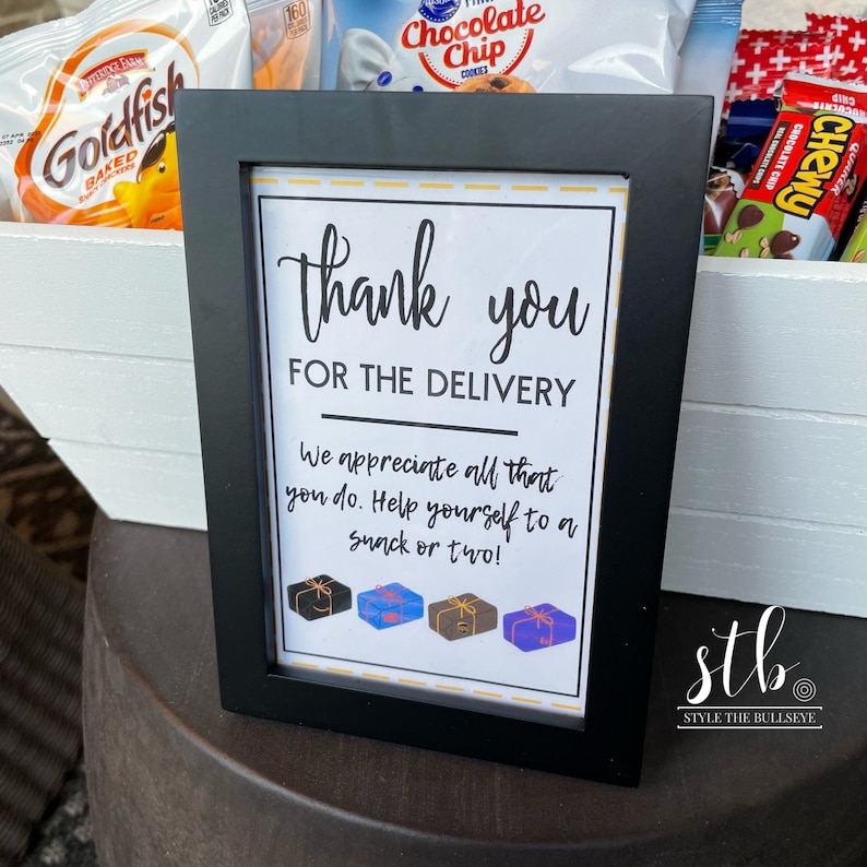 Delivery Driver Thank You Sign Delivery Driver Snack Sign - Etsy