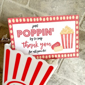 Just Poppin' by to Say Thank You for All You Do Printable Gift Tag ...