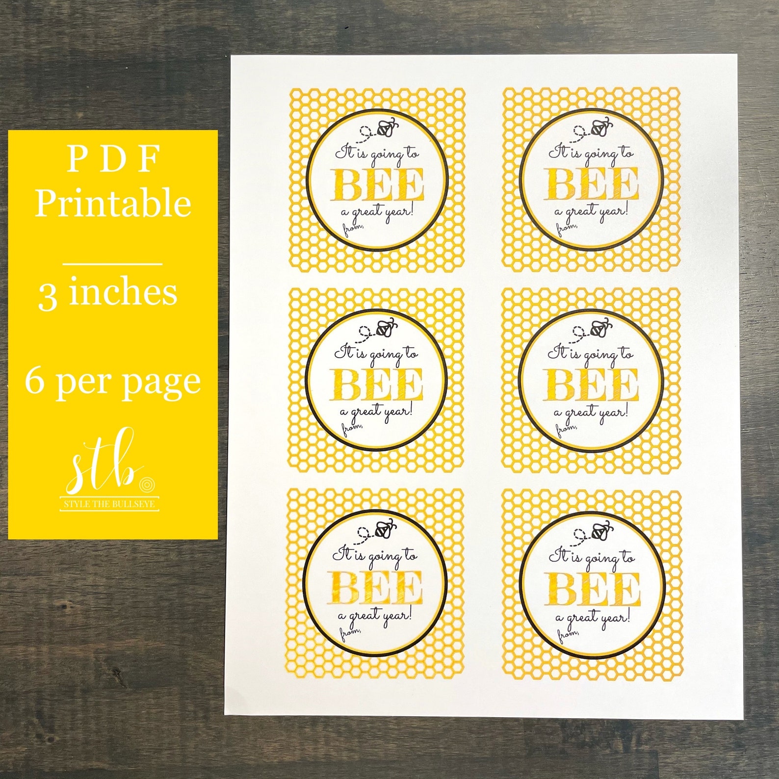 It is Going to BEE a Great Year Gift Tag Printable and Cut File - Start ...