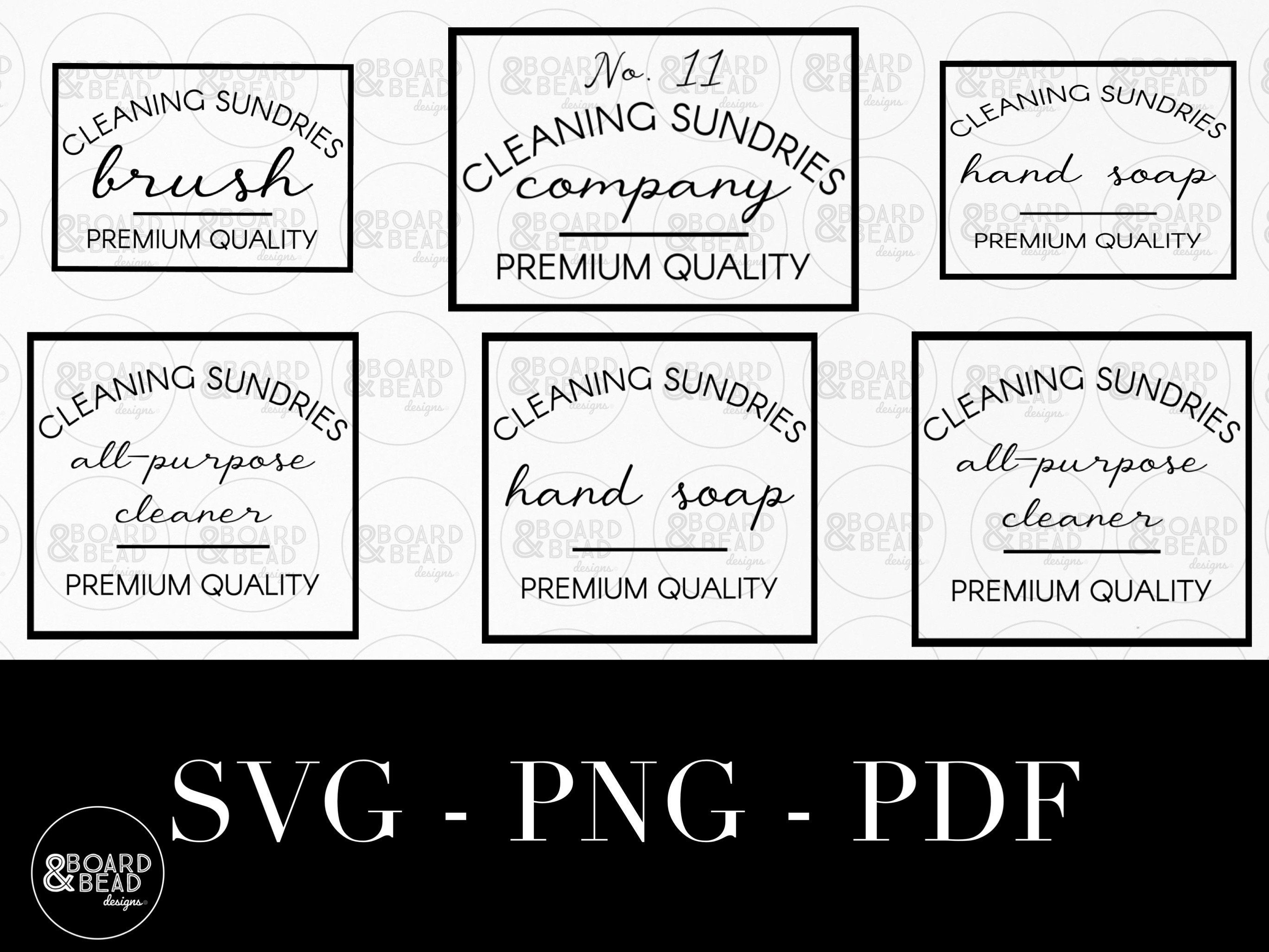 Cleaning Sundries Company SVG PDF PNG Cut File Bundle Digital | Etsy