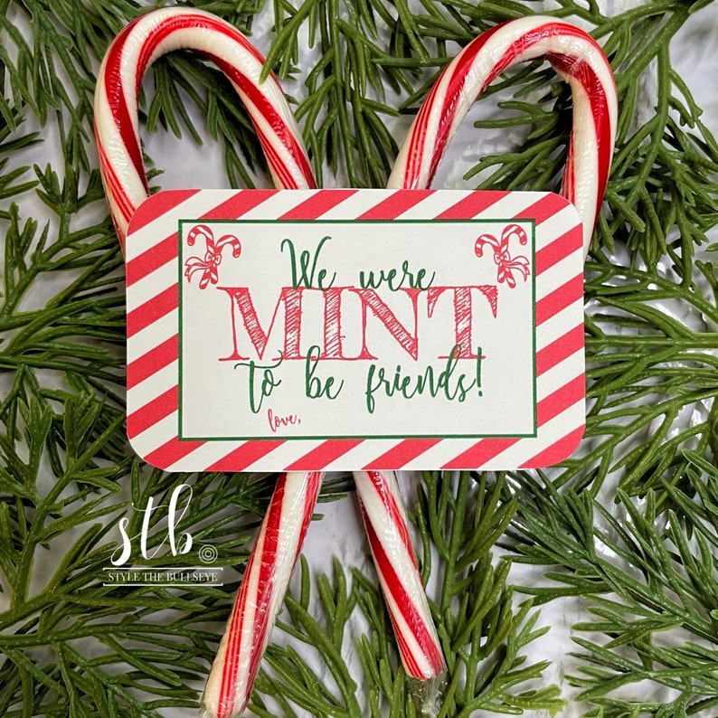 We Were MINT to Be Friends Gift Tag Printable PDF Candy Gram | Etsy