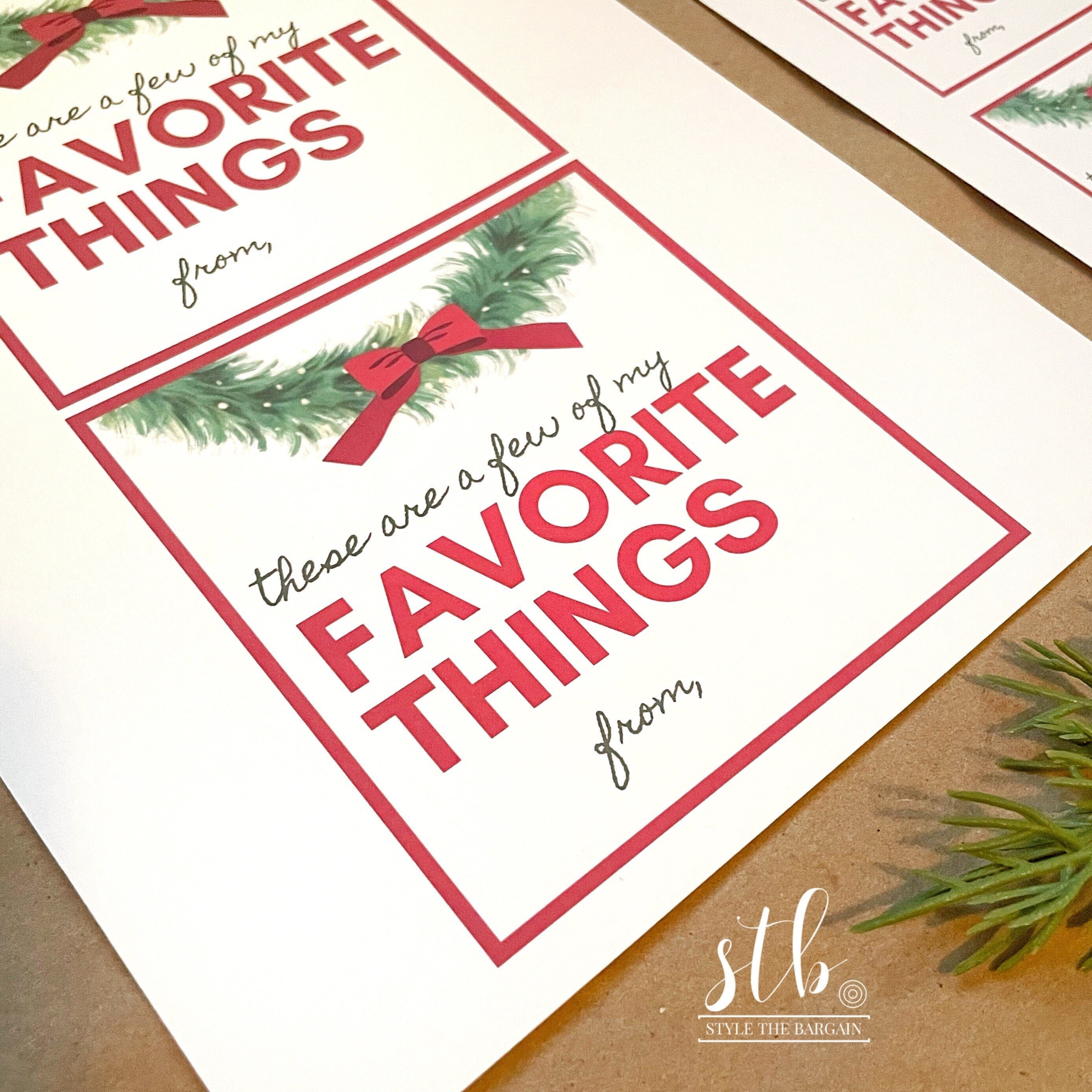 Christmas Gift Tag Printable- These Are a Few of My Favorite Things ...