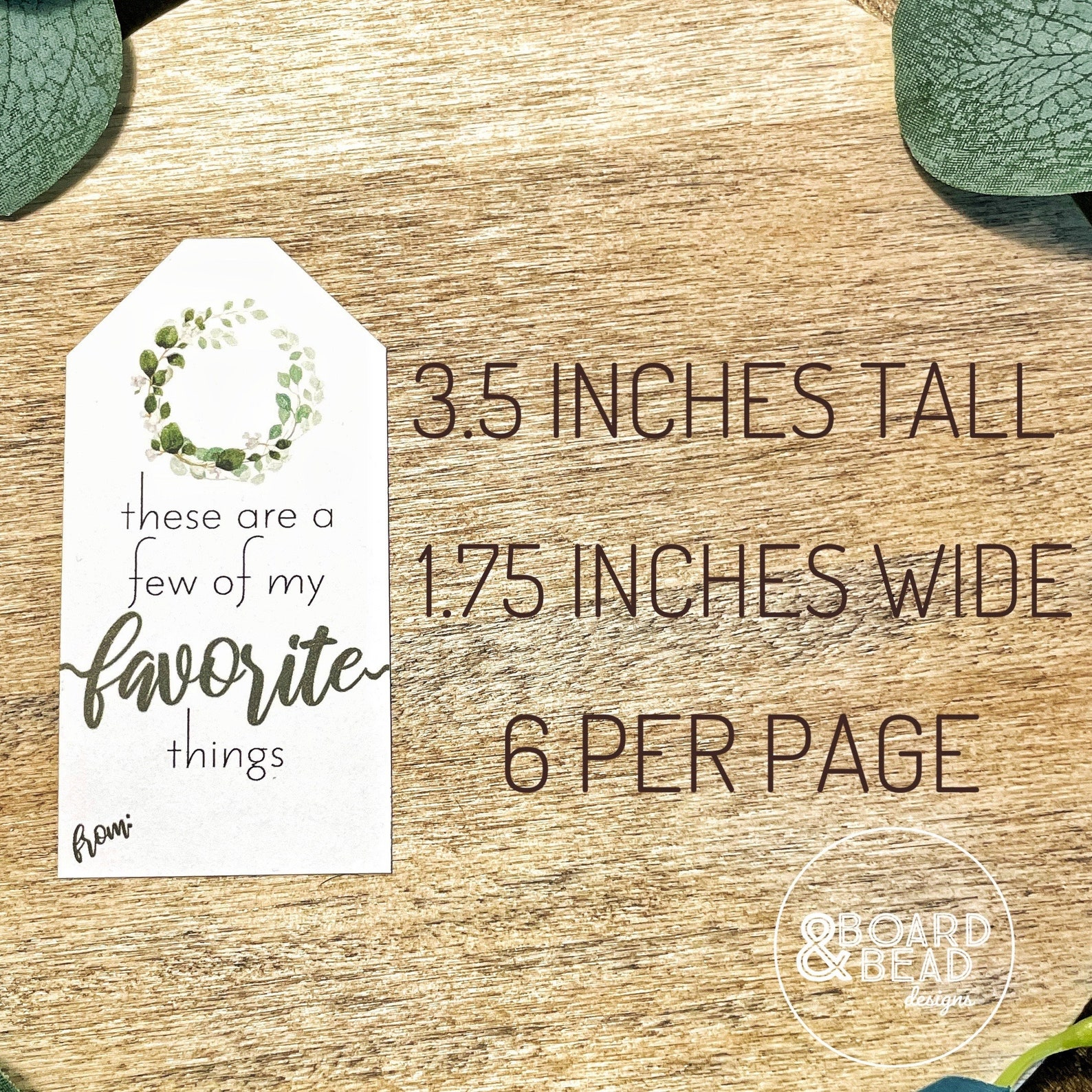 These are a Few of My Favorite Things Printable Gift Tag | Etsy