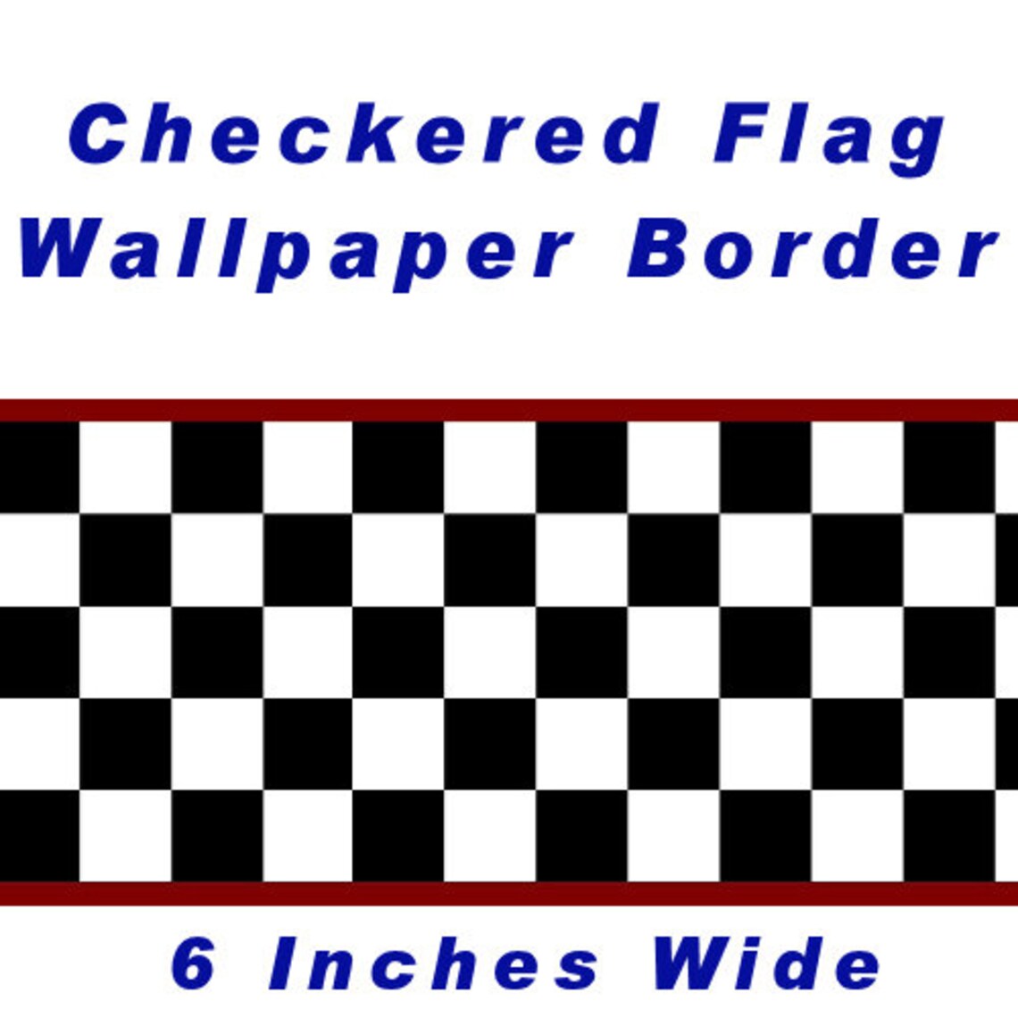 Checkered Flag Wallpaper Border-6 Inch (red Edge) - Etsy