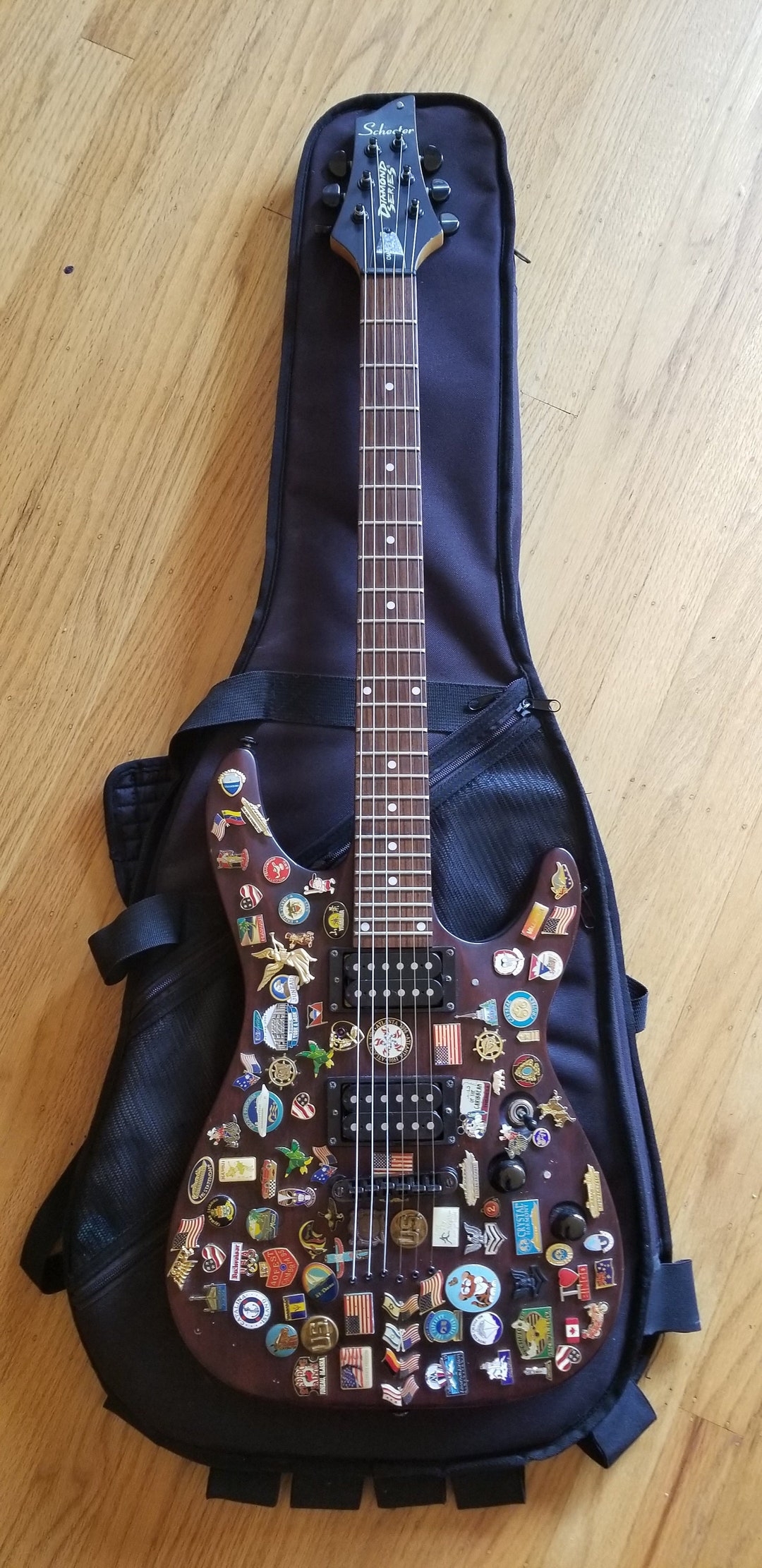 Custom Schecter Omen 6 Diamond Series Walnut Satin Electric Guitar ...