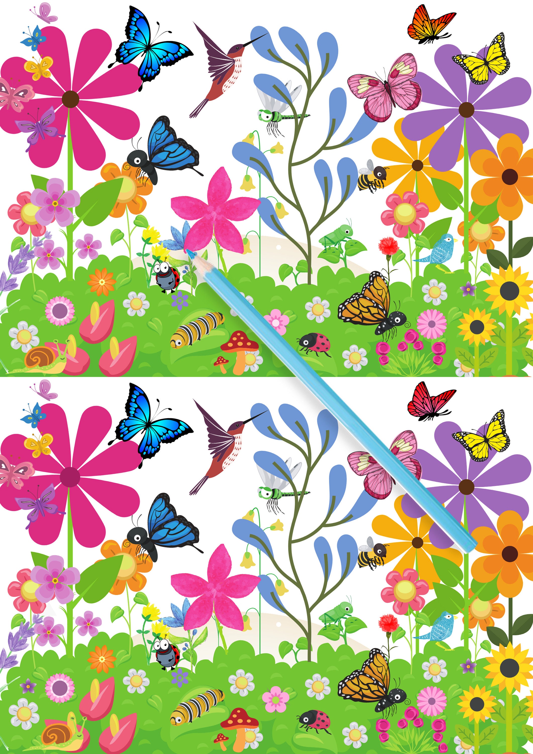 Garden Spot The Difference Printable Instant Download Adult | Etsy