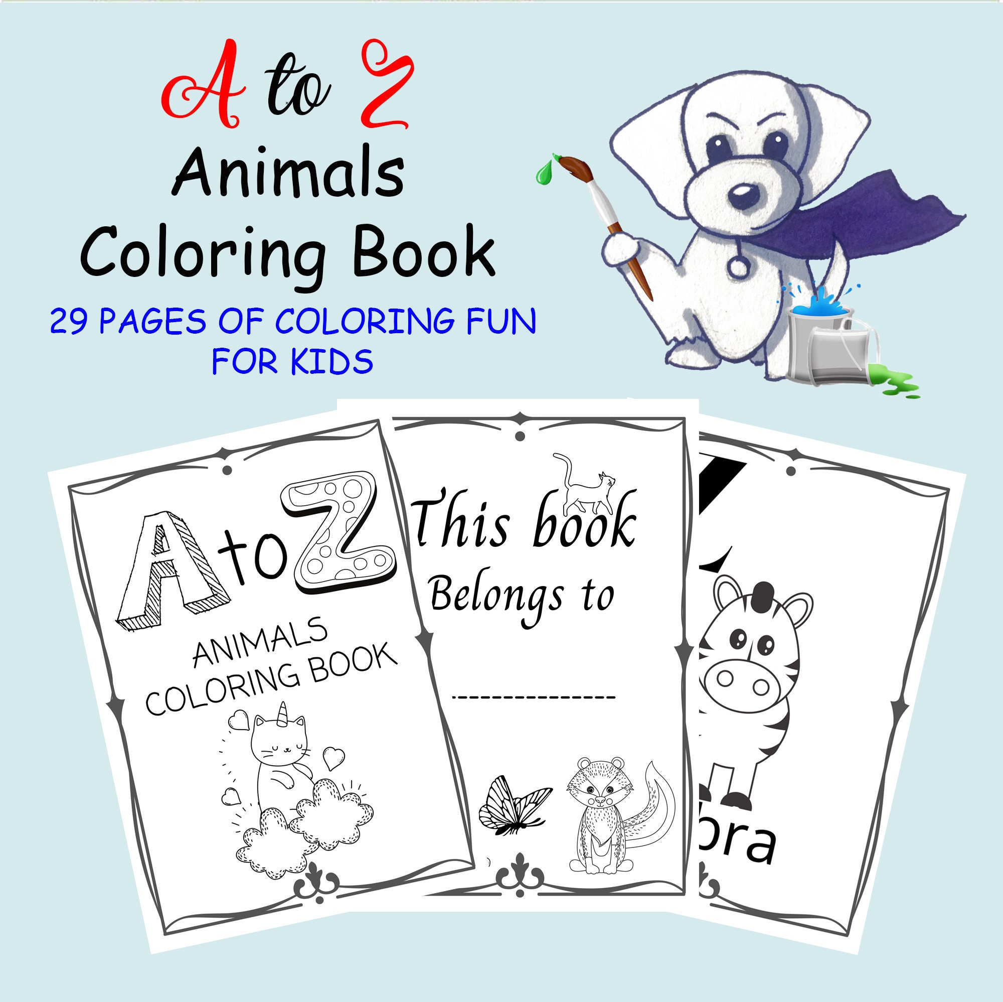 Animal Alphabet Coloring Pages Z