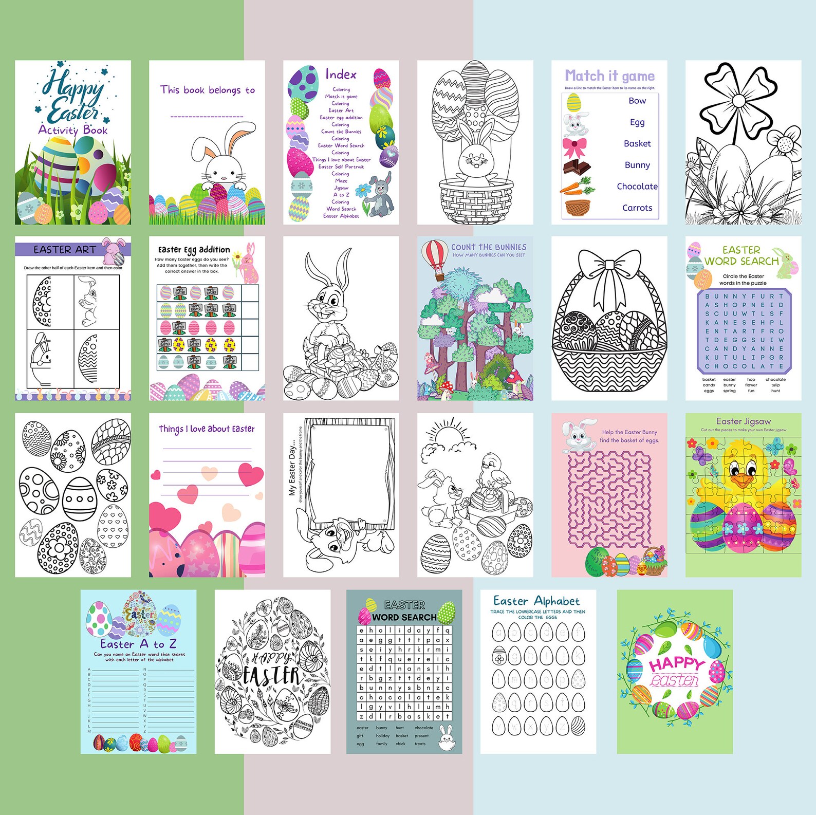 Easter Activity Book for Kids Printable Instant A4 PDF | Etsy