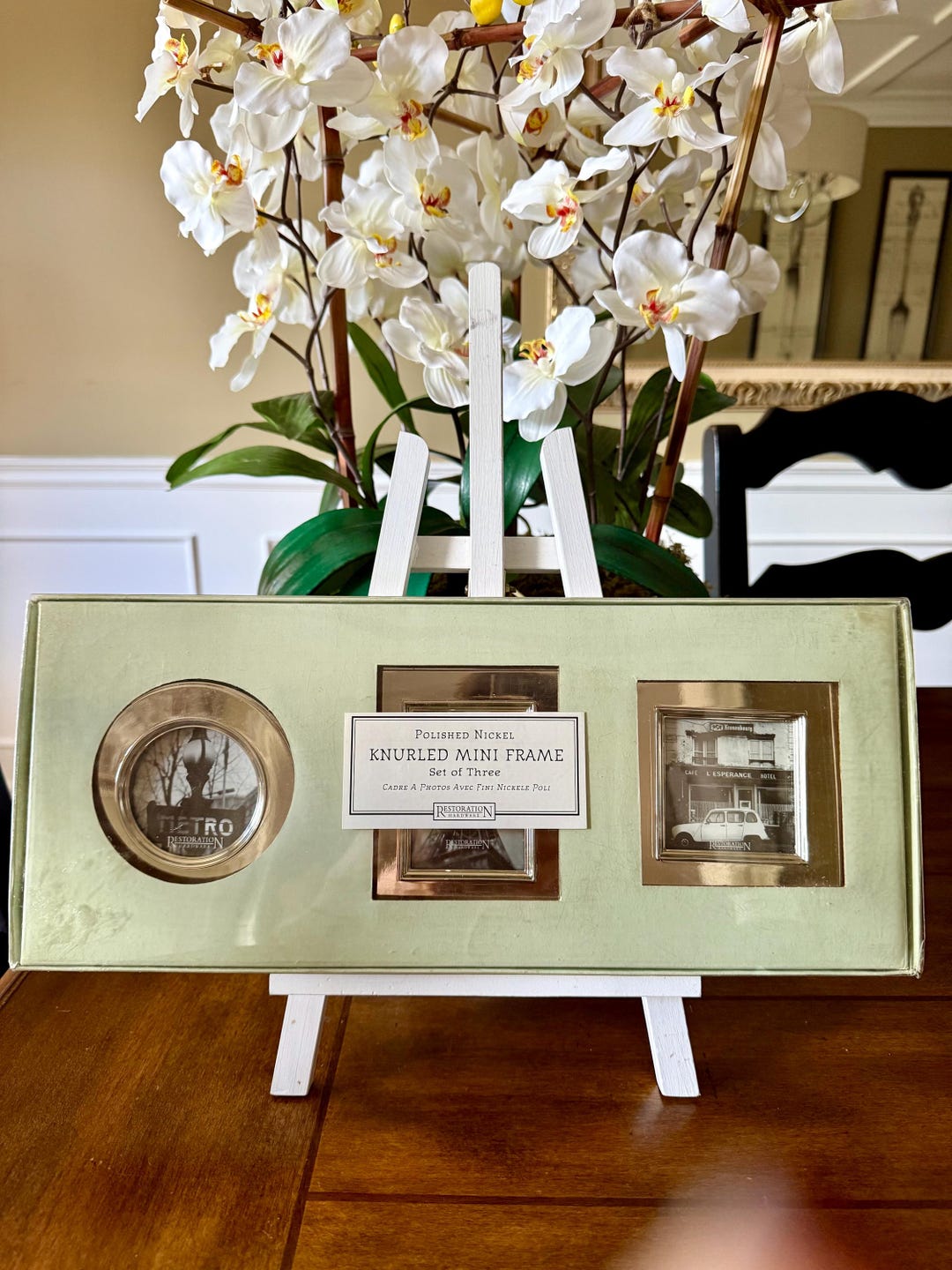 Vintage Restoration Hardware Mini Frames - Set of 3 Polished Nickel ...