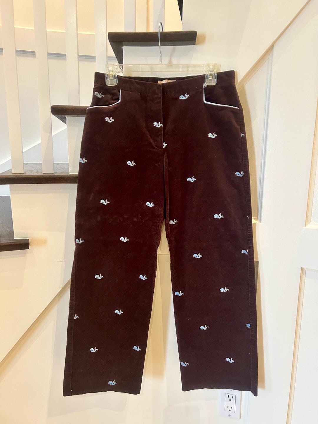 Corduroy Wide Leg Pants With Whales - Fun and UNIQUE! Size 8, Vintage ...