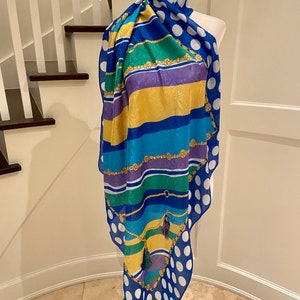 Colorful Vintage Scarf, Made in Italy | Neck Scarf, Headwrap, Ponytail ...