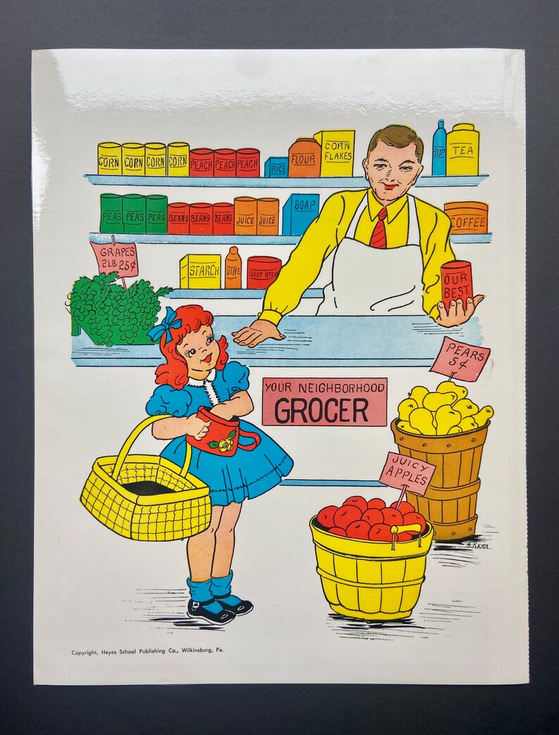 Vintage 1960's Child Laminated Community Helper Posters - Etsy