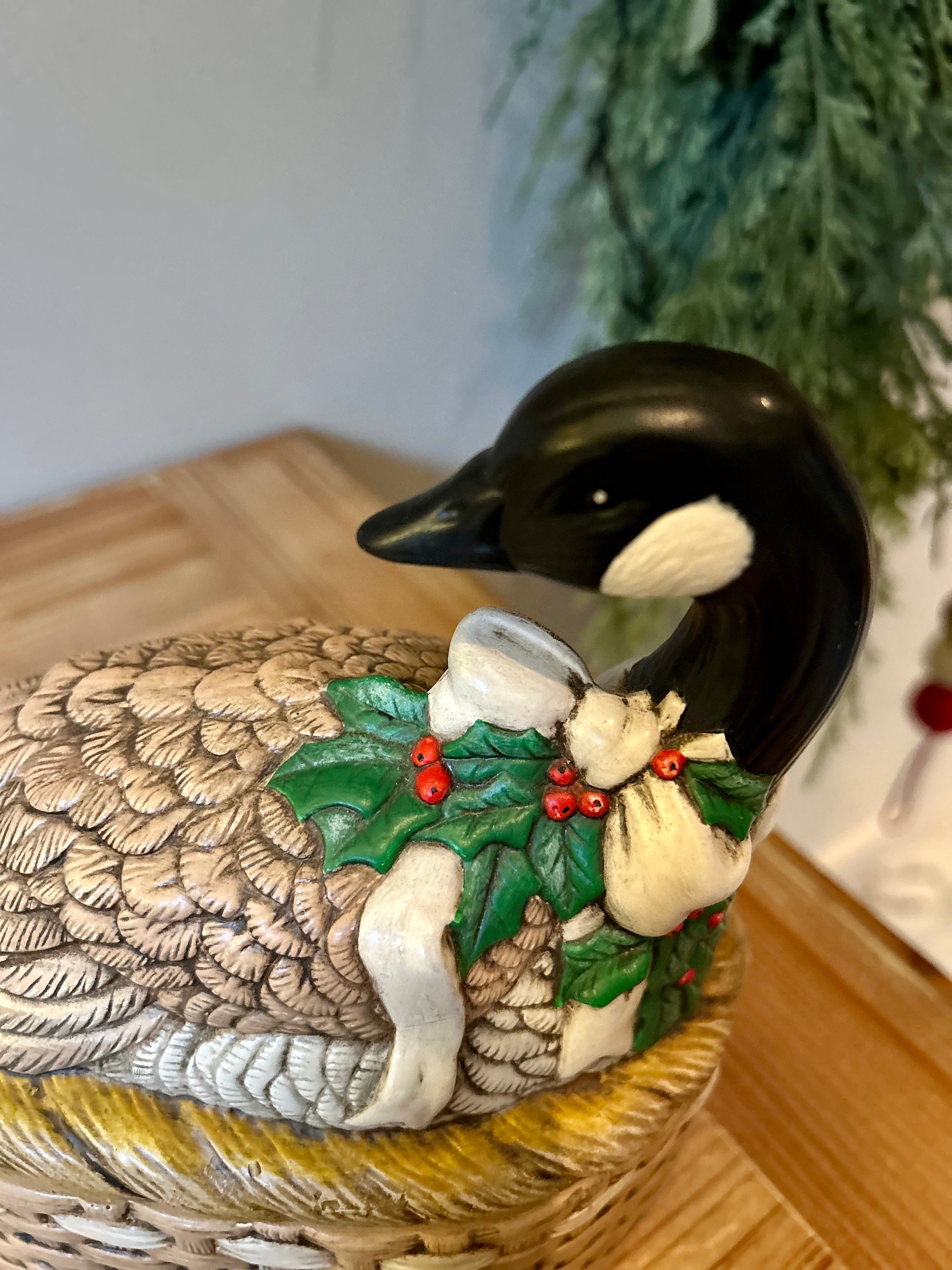Vintage Ceramic Goose Covered Dish: Holiday Christmas Decor - Etsy