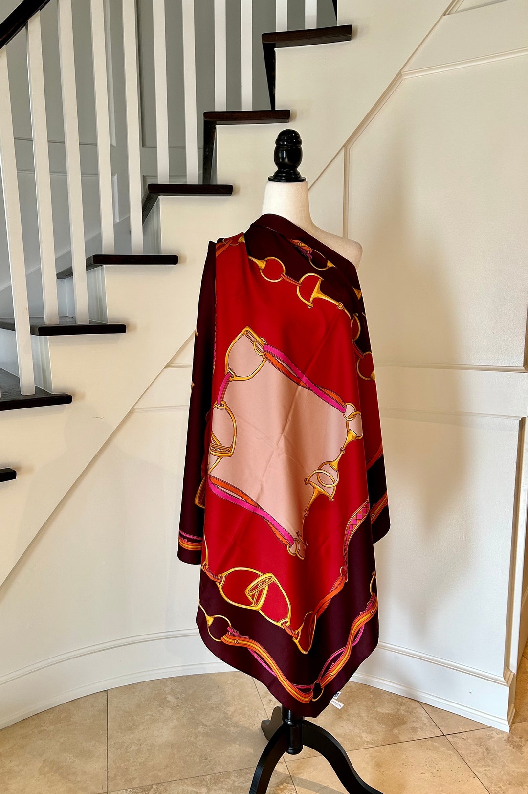 Vintage Silky Equestrian Scarf - Tabi | Neck Scarf, Headwrap, Ponytail ...