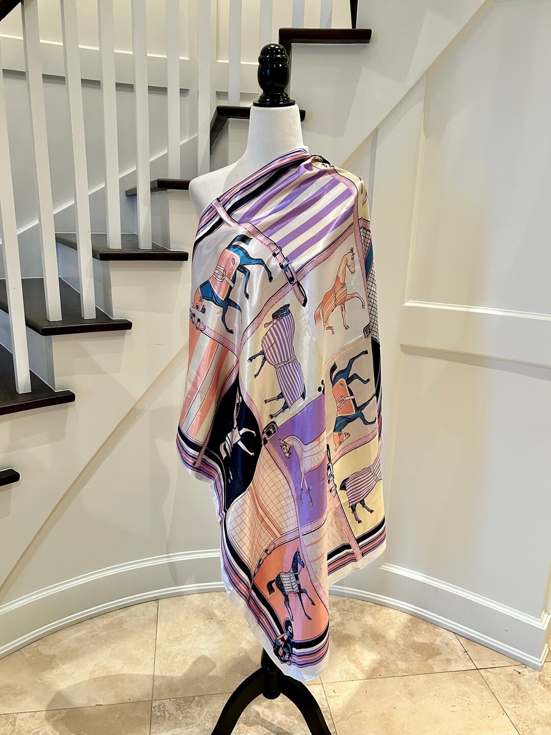 Equestrian Scarf - Derby, Dressage, Horse Racing, Neck Scarf, Headwrap ...