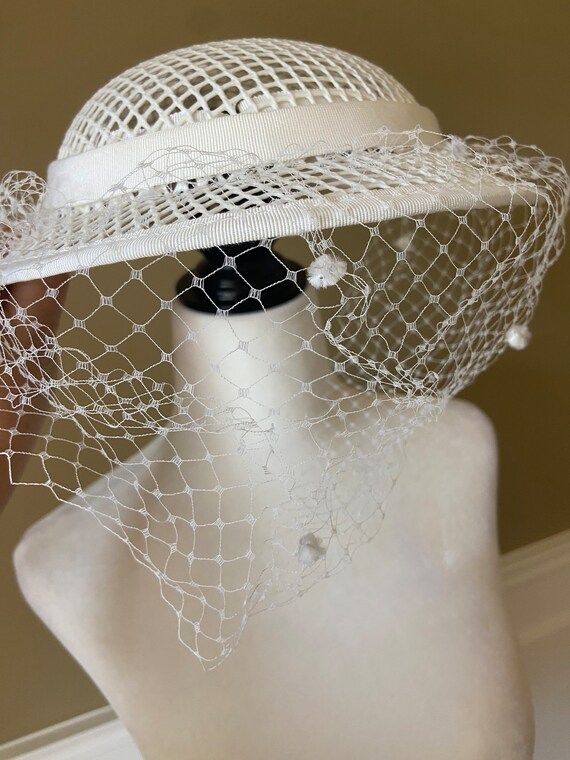 1960's Wedding Fascinator Hat with Netting | Wedding,… - Gem