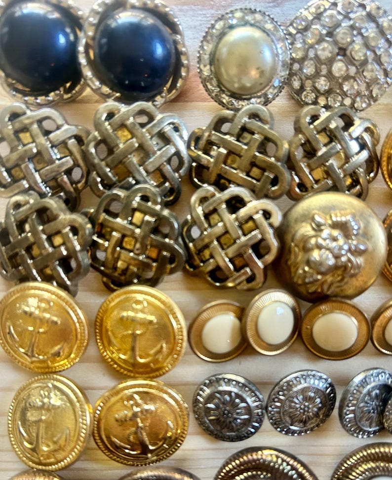 72 Vintage Gold Buttons: Assorted Styles & Sizes - Etsy