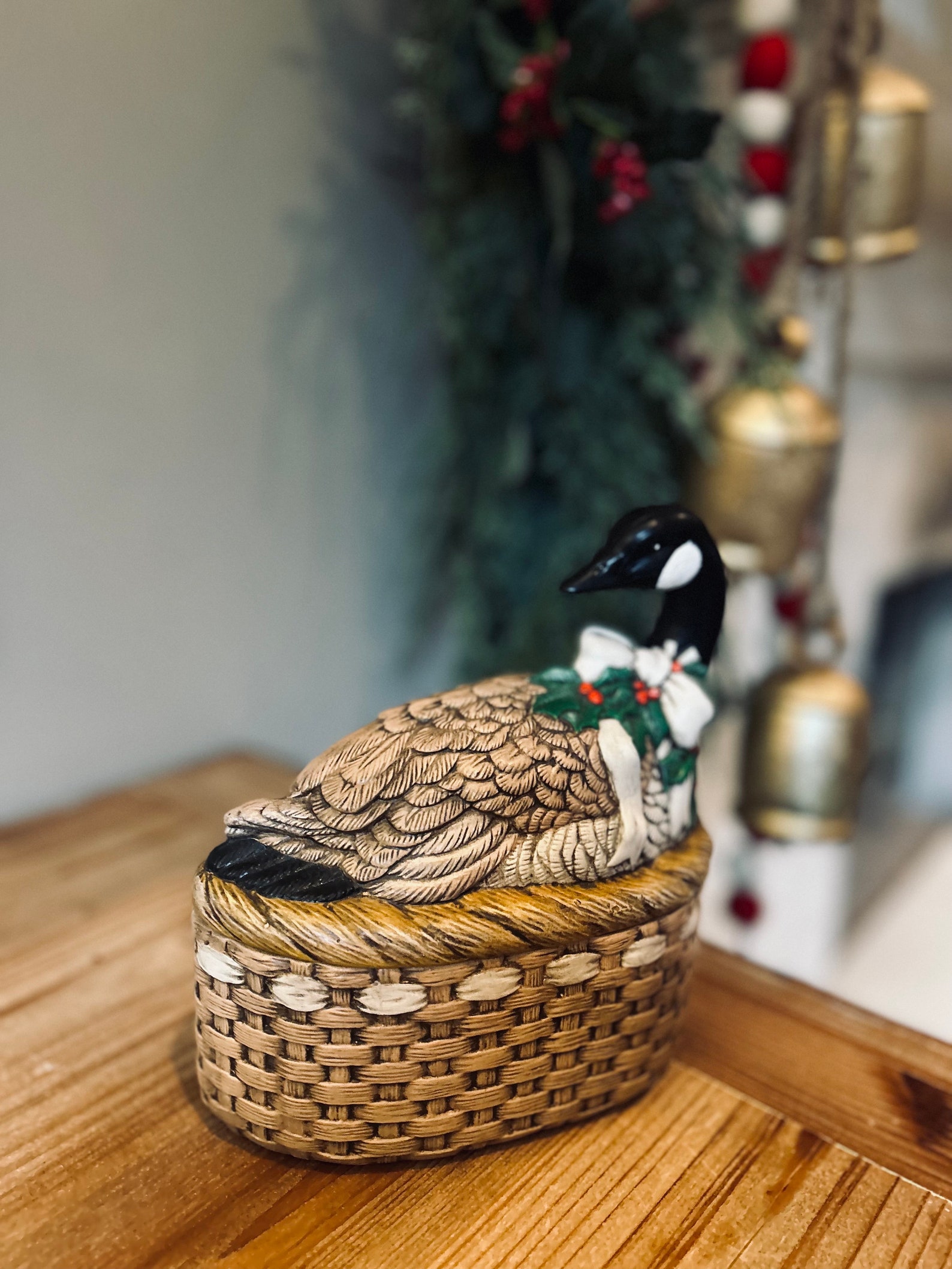 Vintage Ceramic Goose Covered Dish: Holiday Christmas Decor - Etsy