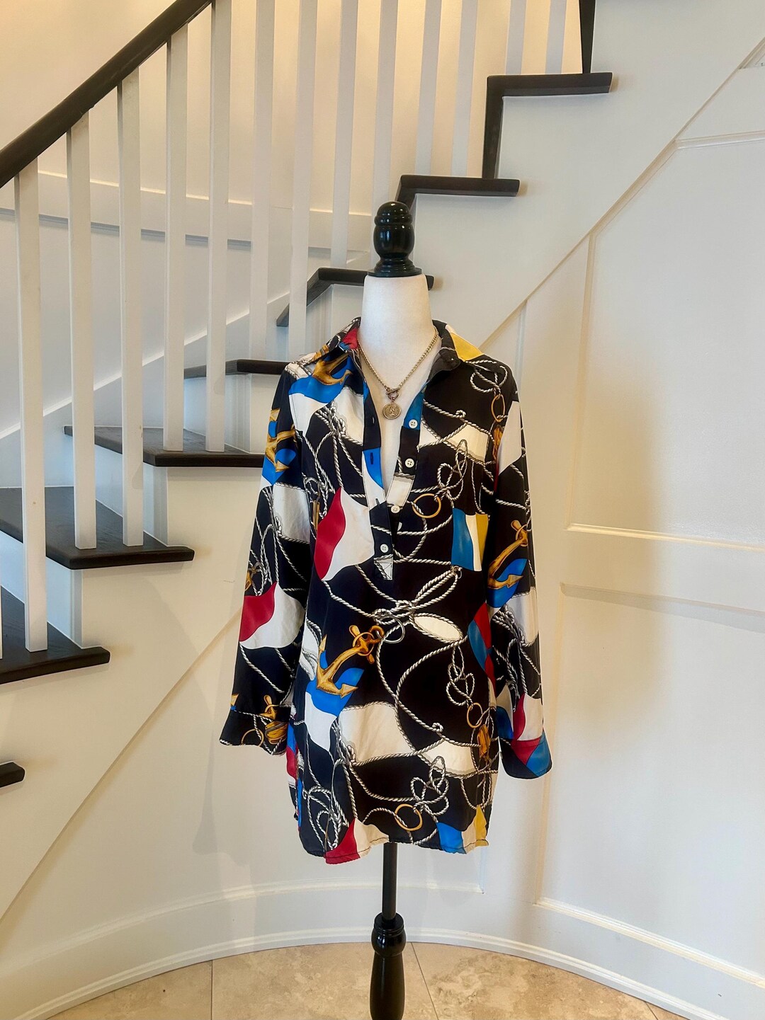 Ralph Lauren 100% Silk Nautical Tunic Top or Dress Y2K - Sailing ...