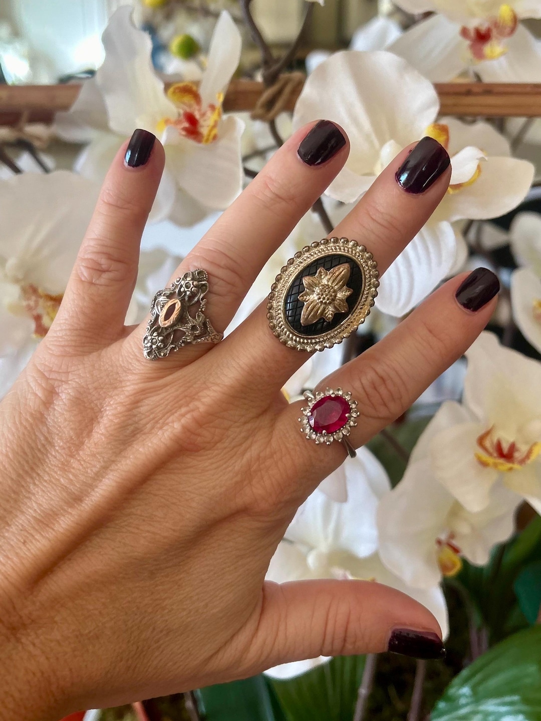 Old Fashioned Cocktail Rings Vintage Rings, Big Statement Rings, Rings ...