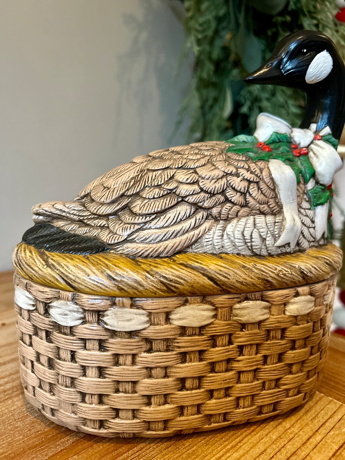 Vintage Ceramic Goose Covered Dish: Holiday Christmas Decor - Etsy