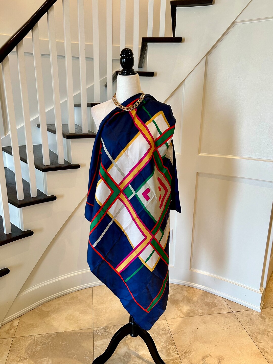 100% Silk Italian Scarf - Liciana Khalifa Milano | Neck Scarf, Headwrap ...