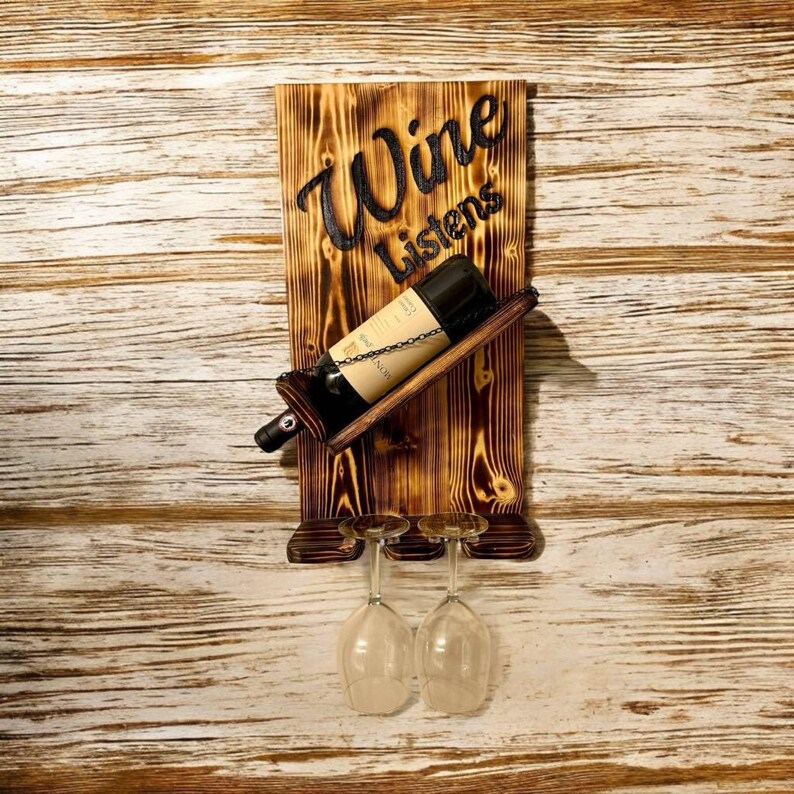 Wine Listens Wine Rack, Wine Bottle and Two Glass, Christmas Gift Ideas ...