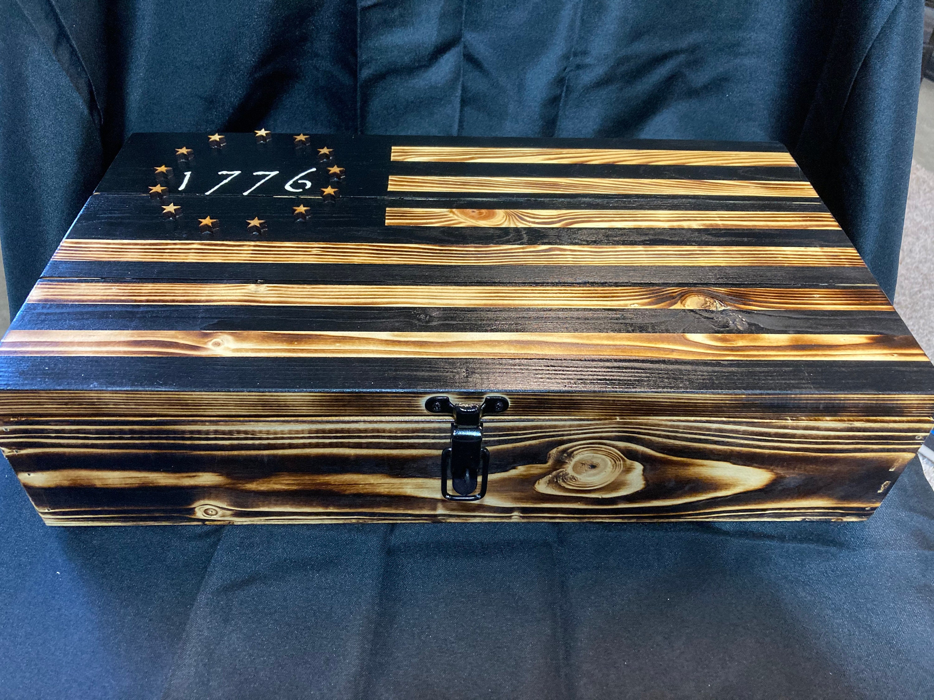 Handmade 1776 American Flag Gun Box in Black Christmas Gift | Etsy