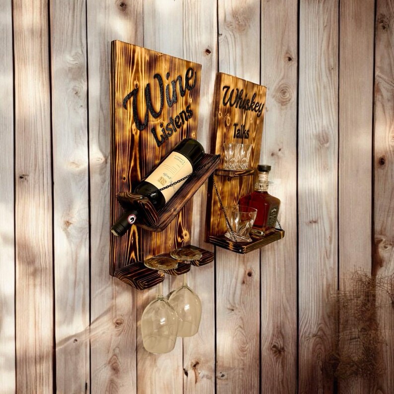 Wine Listens Wine Rack, Wine Bottle and Two Glass, Christmas Gift Ideas ...