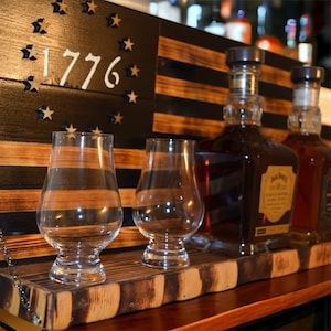 Handmade 1776 Betsy Flag Whiskey Rack, Wood Burnt Bar Decor - Etsy