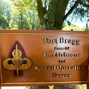 Old Fort Bragg Welcome Sign, Home of the Airborne and Special ...