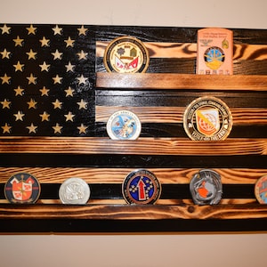 Handmade American Flag Coin Holder, Challenge Coin Holder Flag ...