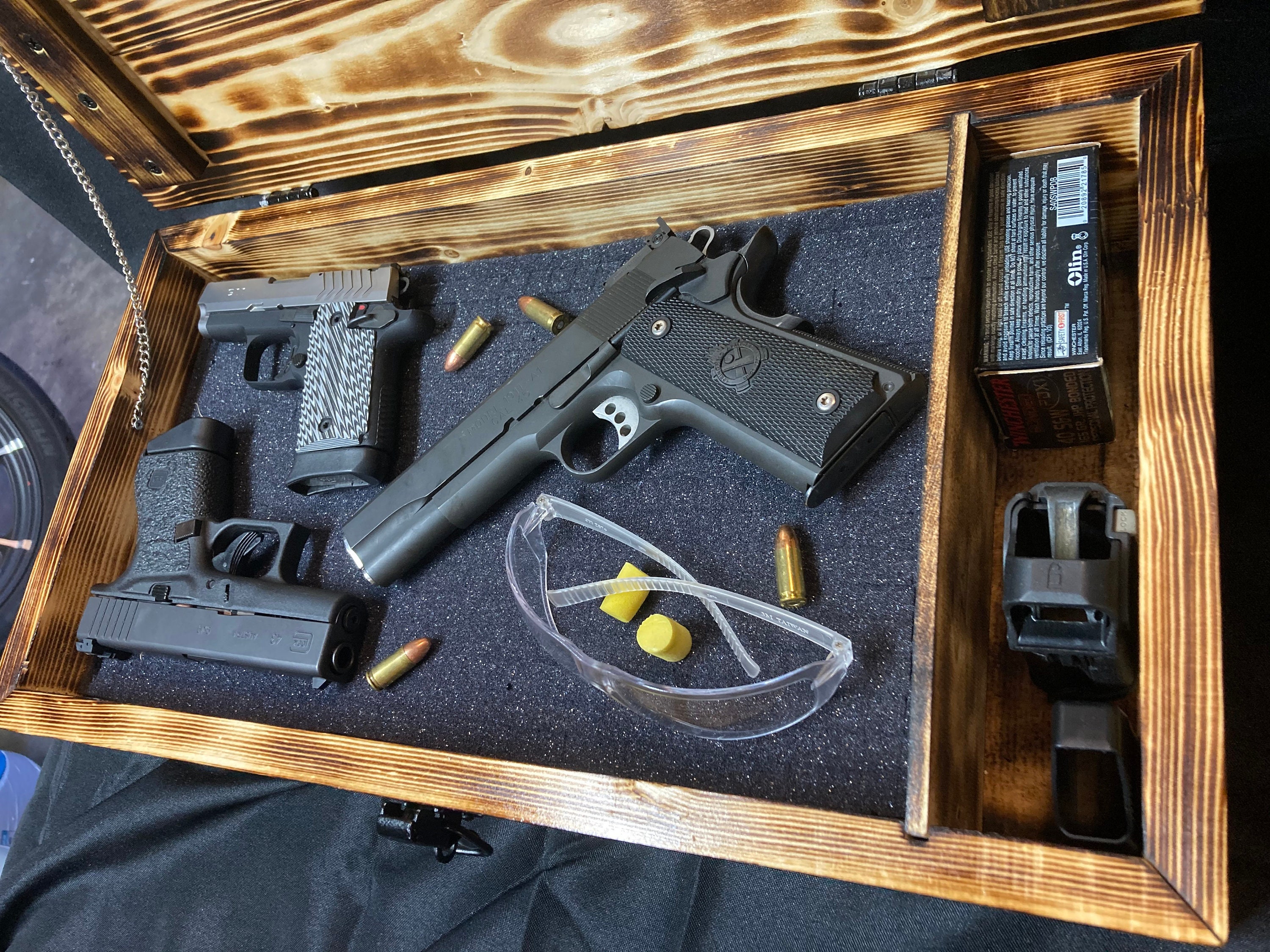 Handmade 1776 American Flag Gun Box in Black Christmas Gift | Etsy