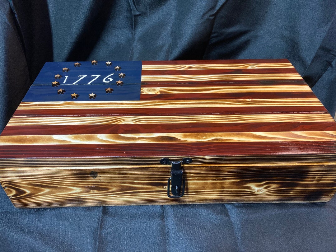 1776 American Flag Gun Box, Betsy, Gift Ideas, Gift, Concealed Box ...