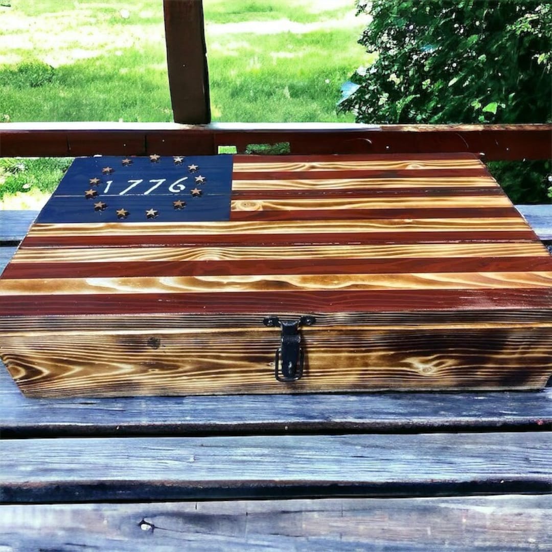 1776 American Flag Gun Box, Betsy, Gift Ideas, Gift, Concealed Box ...