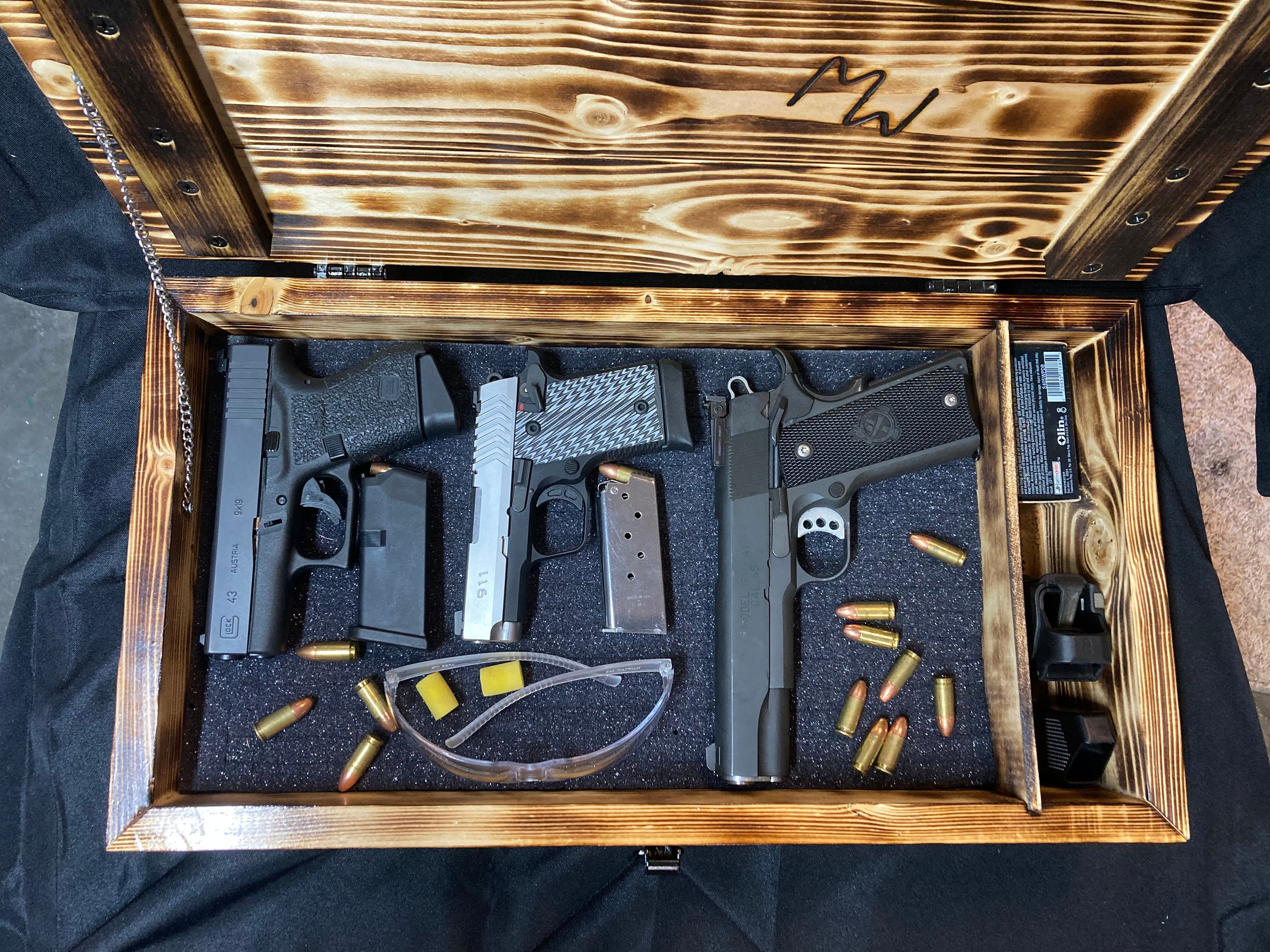 Handmade 1776 American Flag Gun Box in Black Christmas Gift | Etsy