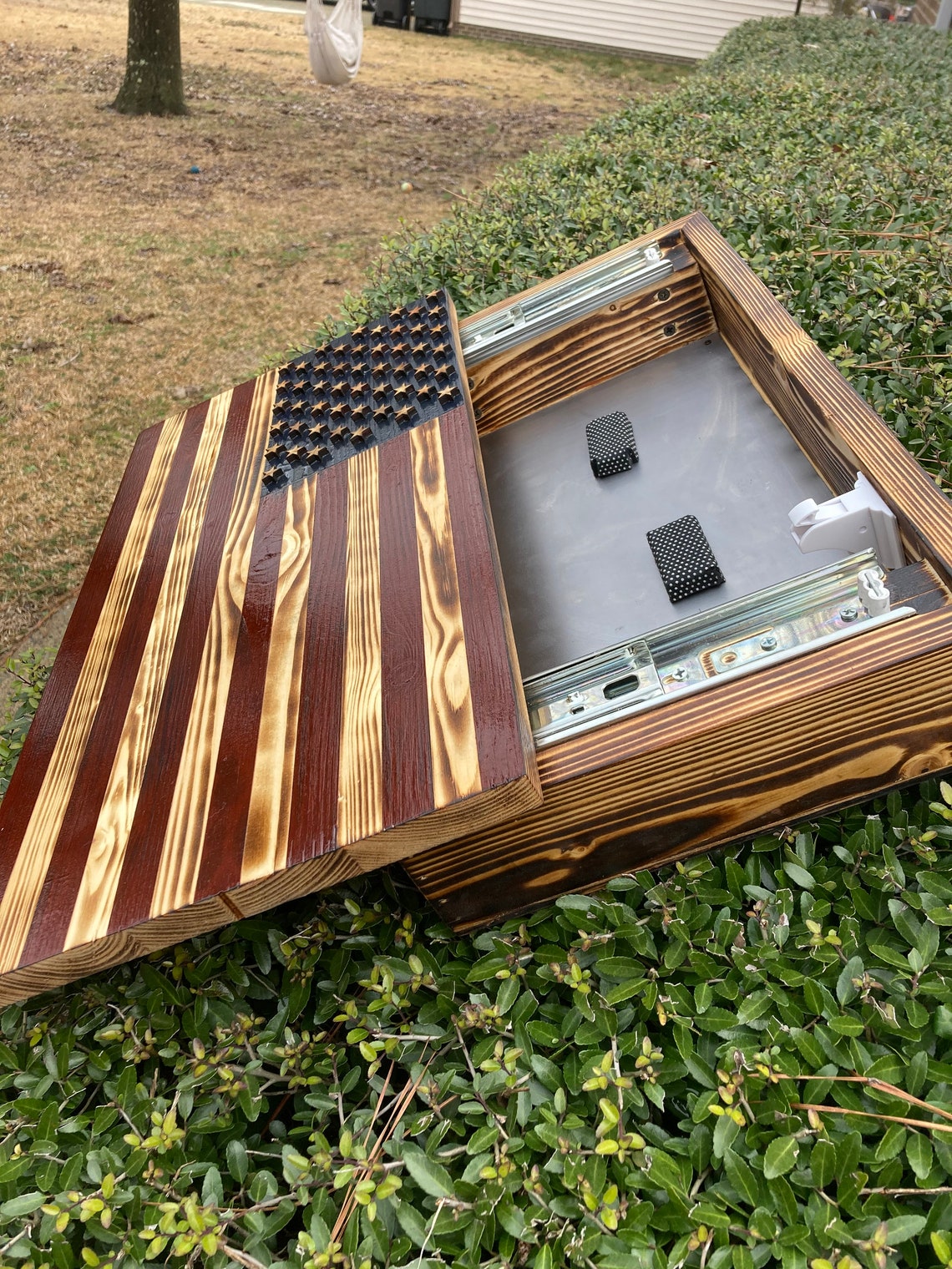 American Flag Concealed Sliding Wall Hanger American Flag - Etsy