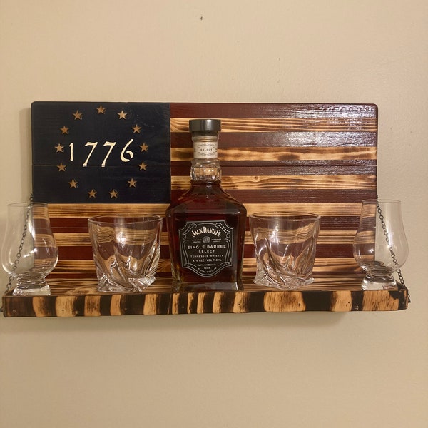 American Flag Whiskey Rack - Etsy