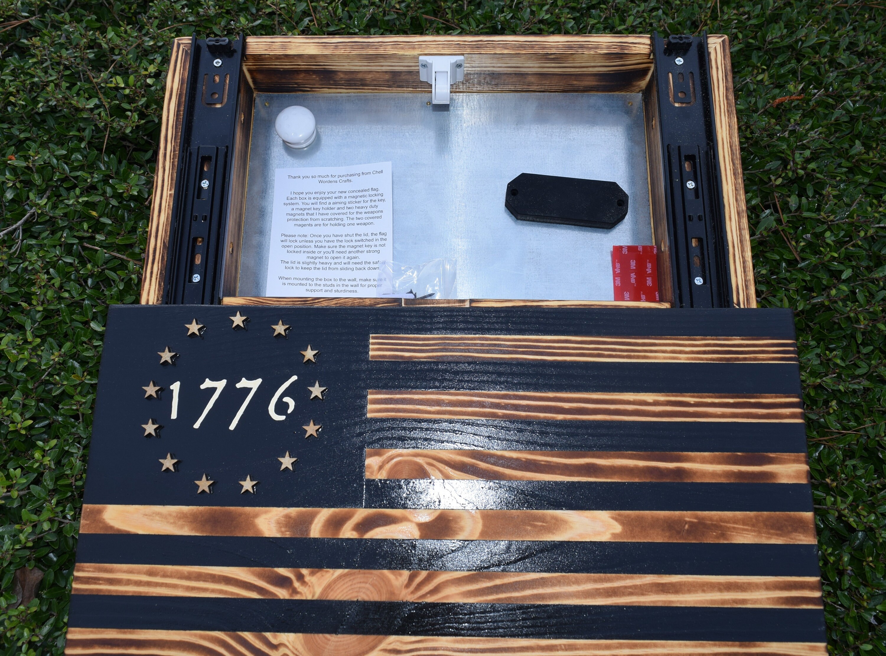 Handmade 1776 American Flag Concealed Sliding Wall Hanger - Etsy