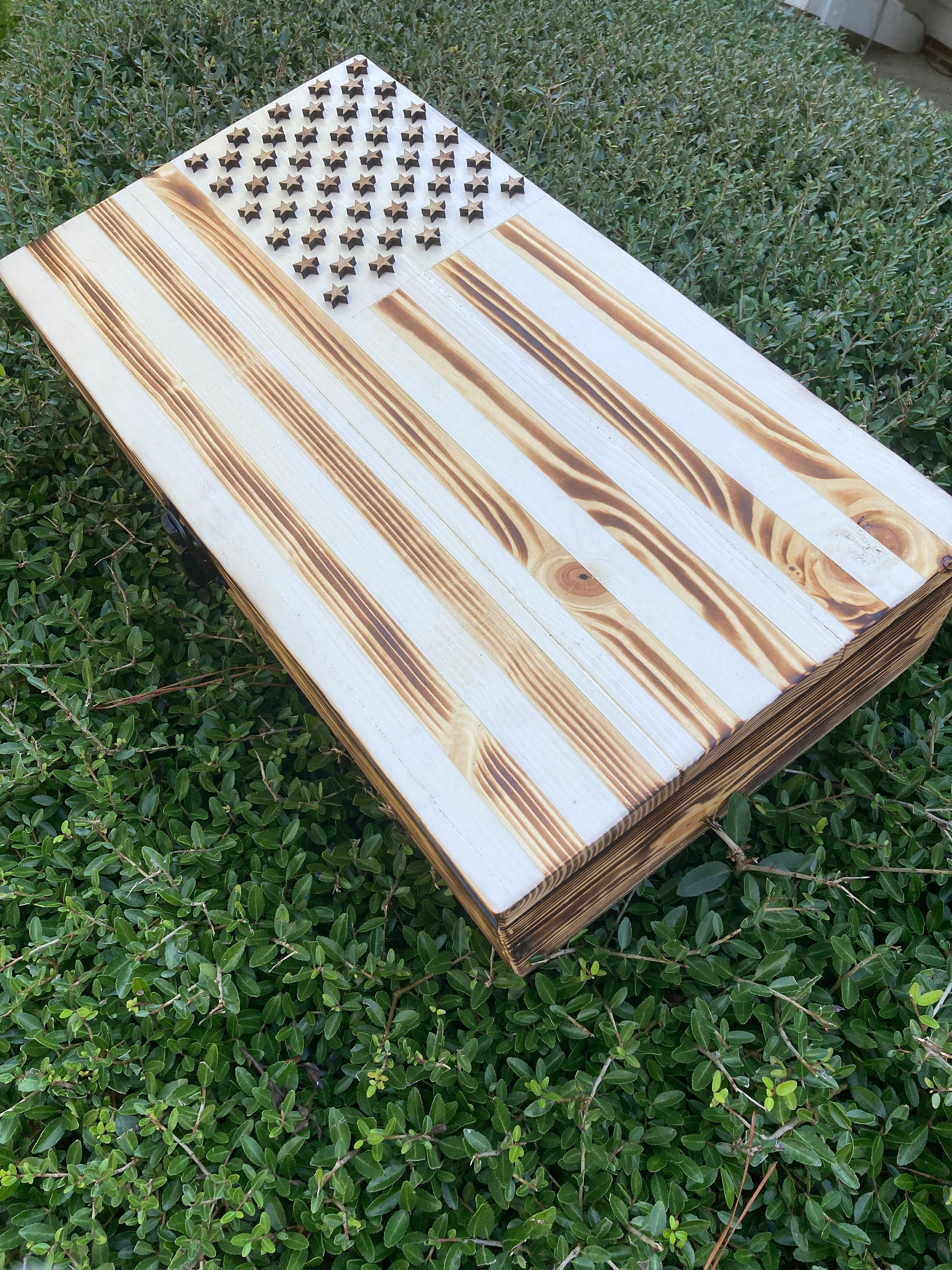 American Flag Gun/keepsake Box in White Concealment Box - Etsy