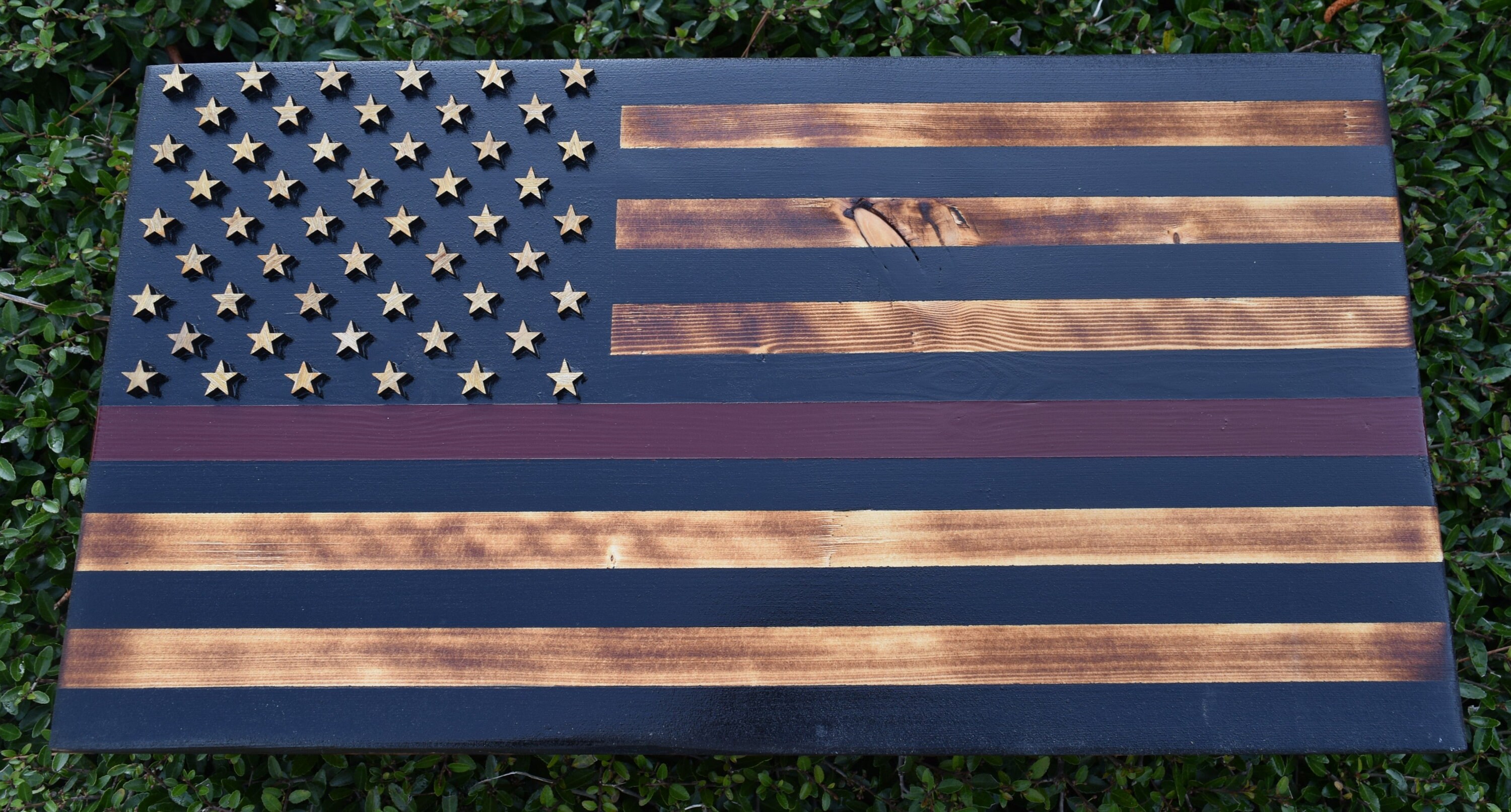 American Flag Concealed Sliding Wall Hanger in Black With Red Line and ...