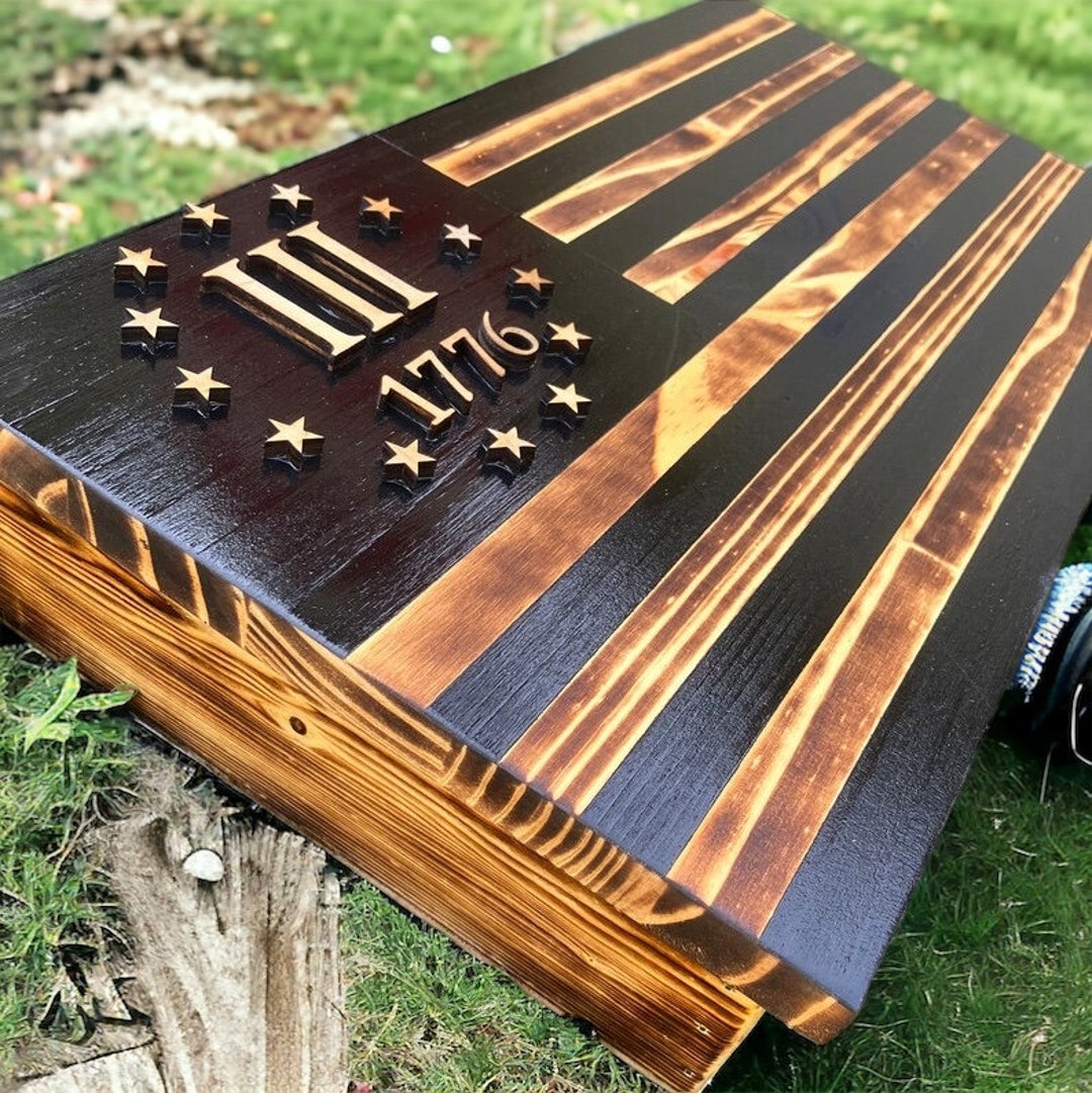 Handmade American Flag Concealment Box, Hidden Sliding Wall Hanger - Etsy