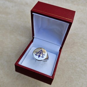 Cryptic Masonic Ring - Silver 925K With Purpule Enamel - Etsy