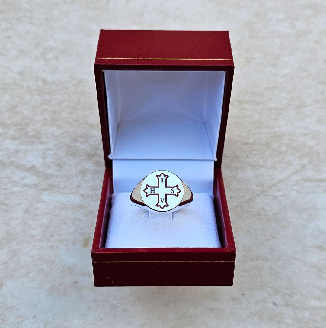 Masonic Ring - Red Cross of Constantine (925K), Red Enamel - Etsy