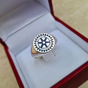 Chevalier Ring - Rotary International Club (925K), Dark Blue Enamel - Etsy